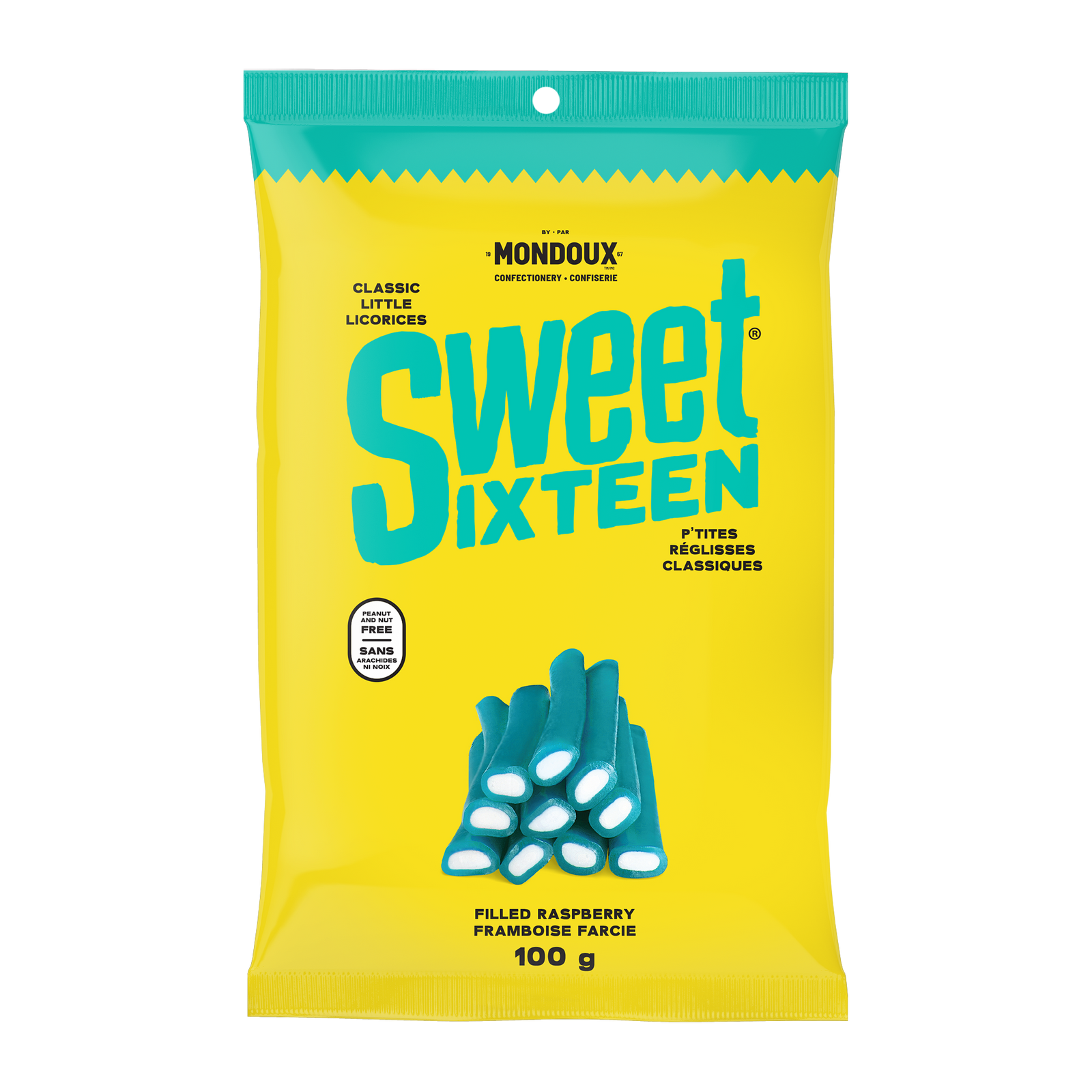 Raspberry Filled Licorice - Sweet Sixteen Mondoux